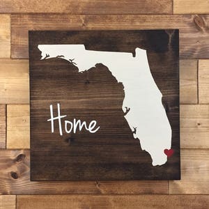 Florida Home Sign Florida map Florida Sign Custom Sign | Etsy