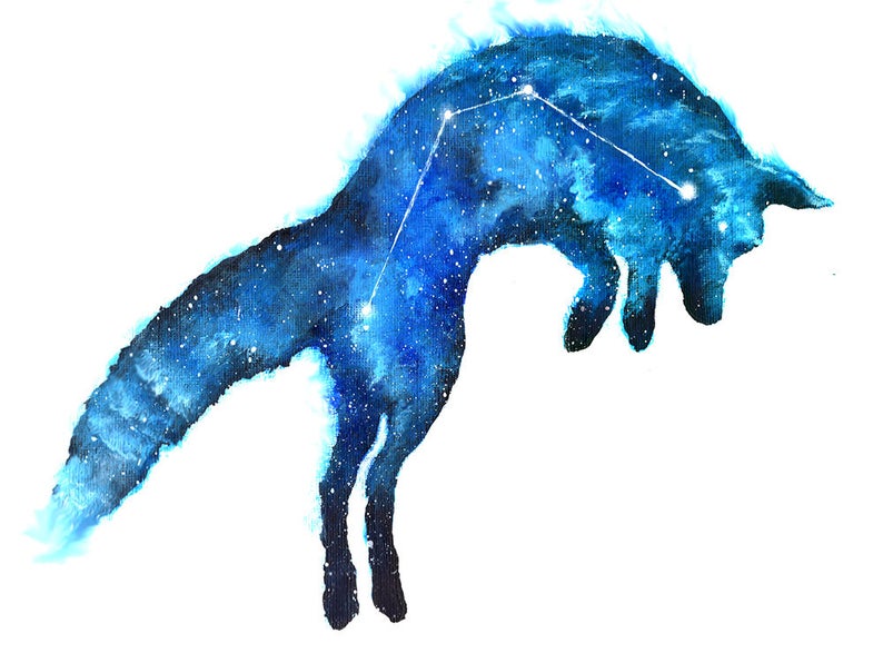 Fox Print Fox Constellation Constellation Print Fox | Etsy