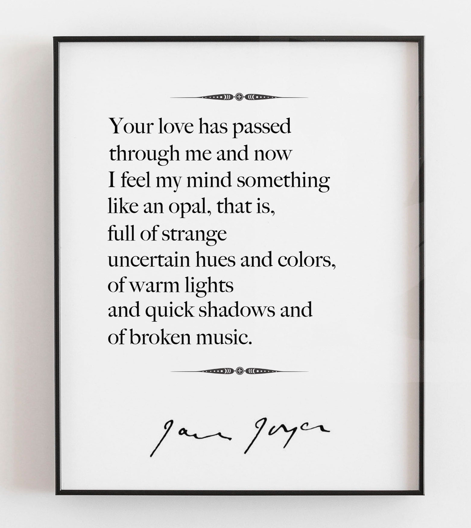 James Joyce Quote / Literary Print / Love Poem / 1st | Etsy