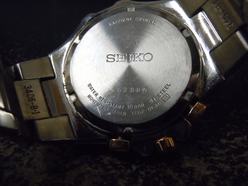 Seiko Coutura Chronograph 100m 7t62-0fa0 Sapphire Crystal | Etsy